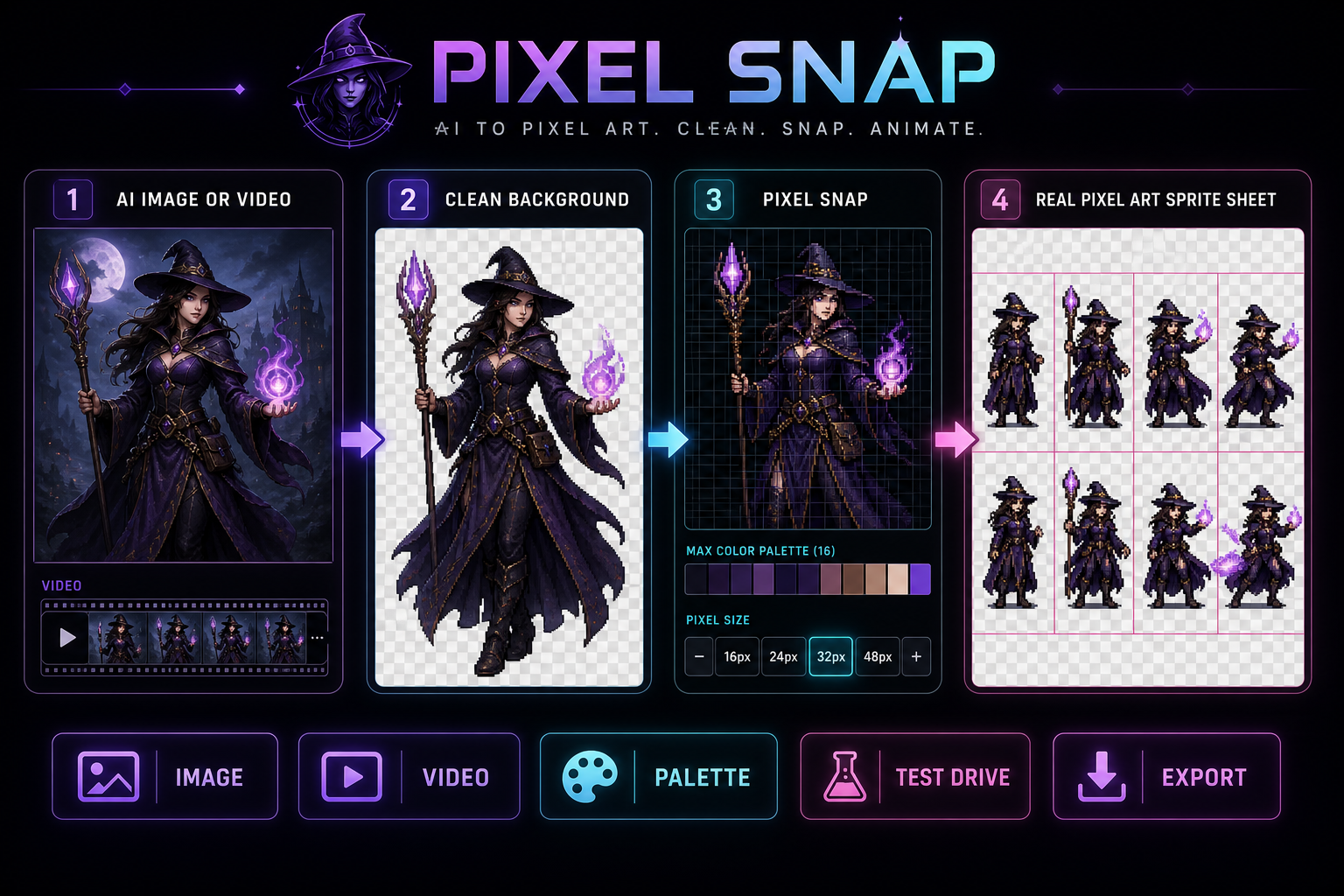 ⚡ Pixel Snap - AI Image & Video to Real Pixel Art | Sorceress